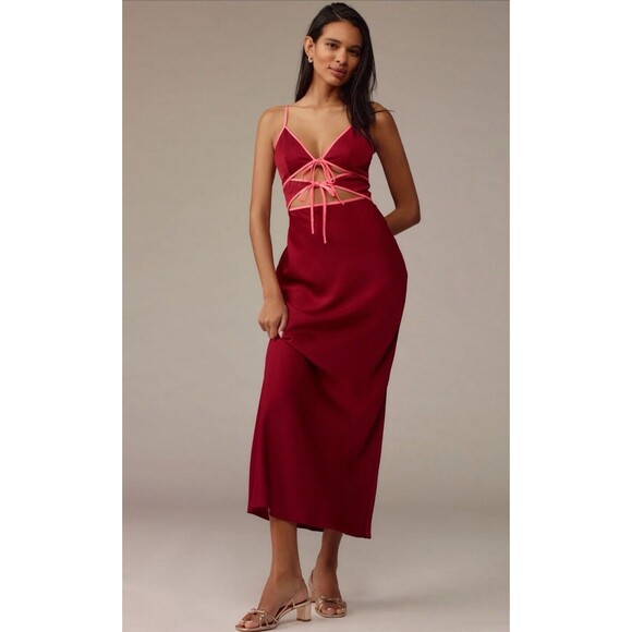 Anthropologie | Dresses | Misha Anthropologie Midi Dress Pink Combo ...